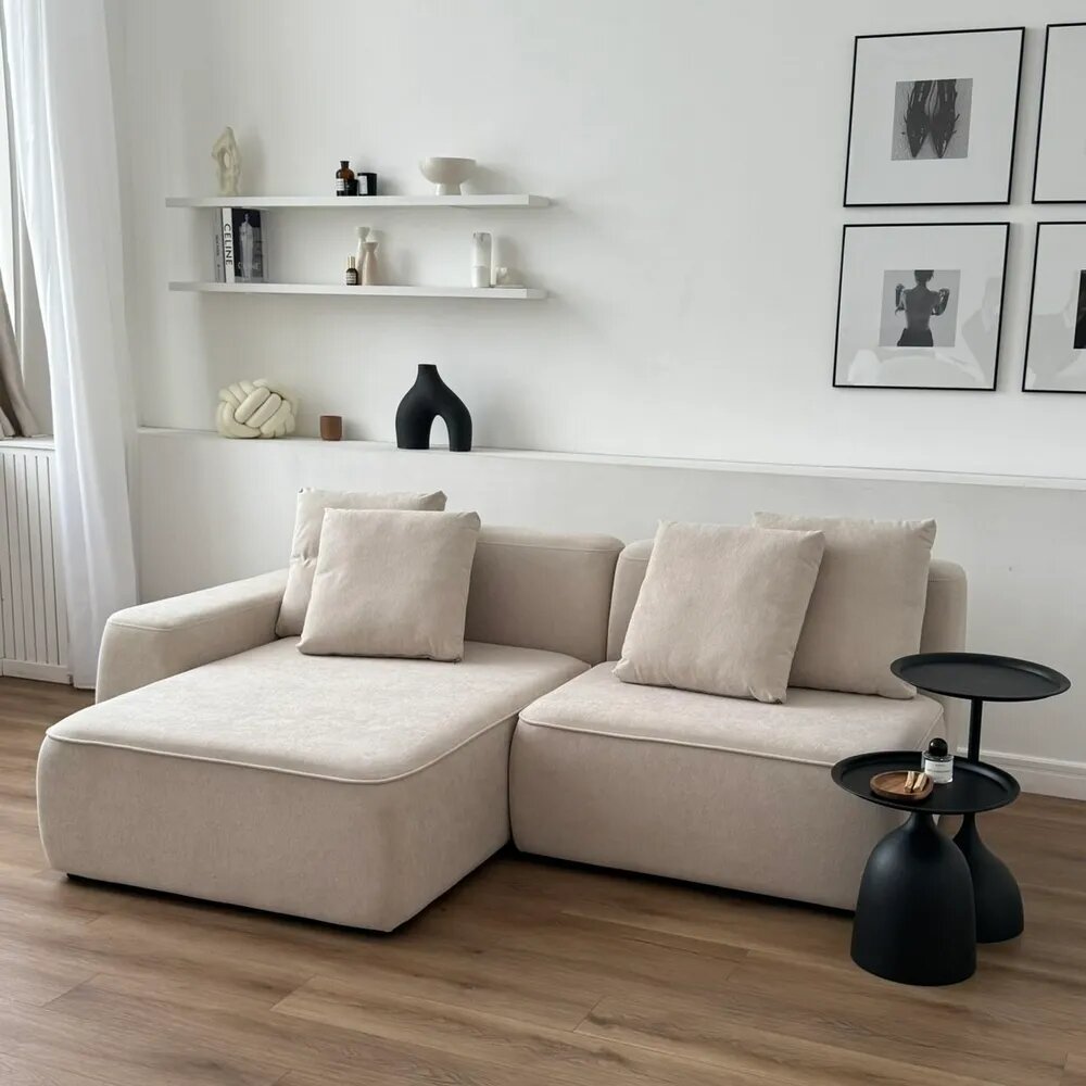 Mebelroom.shop угловой диван Норд, модульный, 230х100х74 см, микровелюр