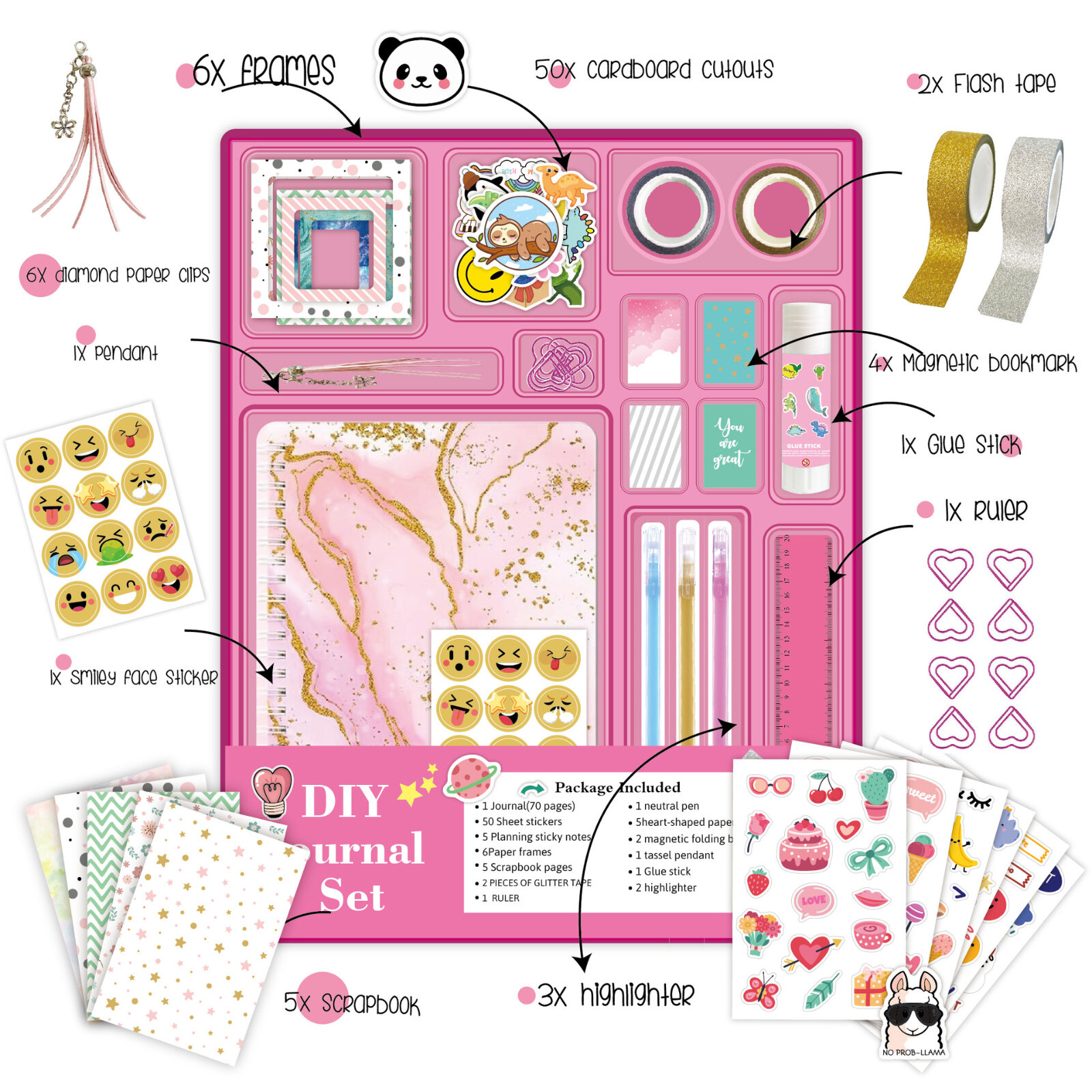 DIY Journal Kit для девочек, Набор для скрапбука и дневника - Подарок для творчества и рукоделия детей - Набор для дневника, День рождения для подростков 7 8 9 10 11 12 13 14 лет (Синий)