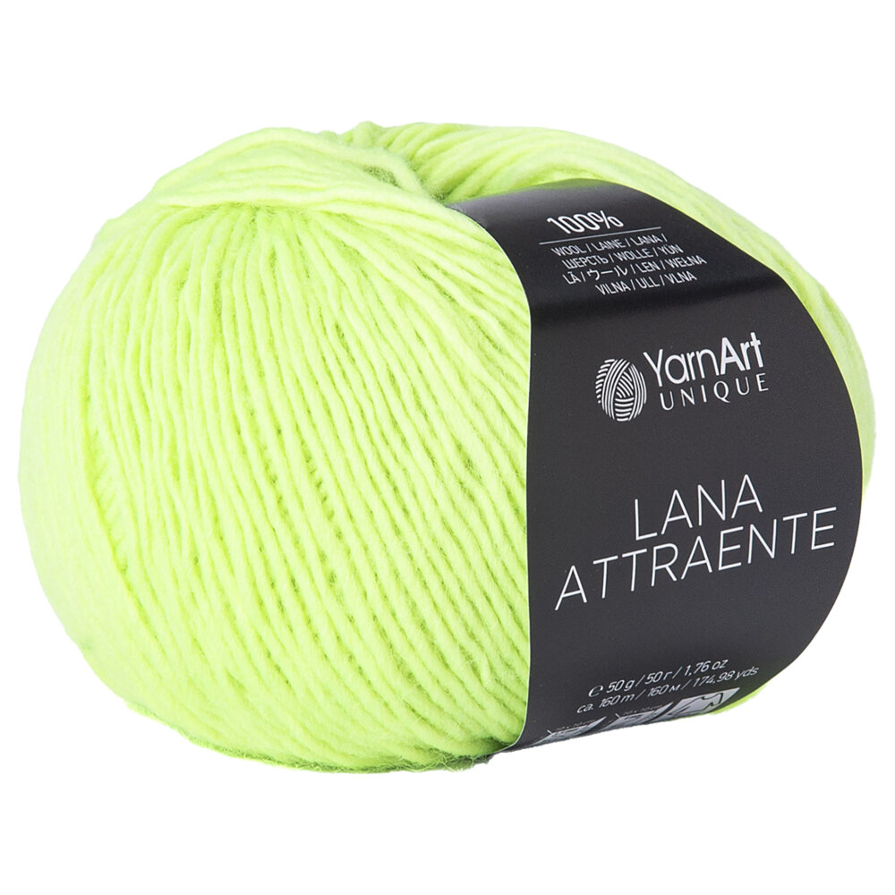 Пряжа для вязания YarnArt Lana Attraente 6664 зеленый неон 50 гр/160 м 100% шерсть
