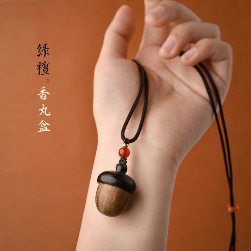 Подвеска для хранения из сандалового дерева, ручная резьба, средний и маленький гао-бокс, ювелирная коробка, бальзам