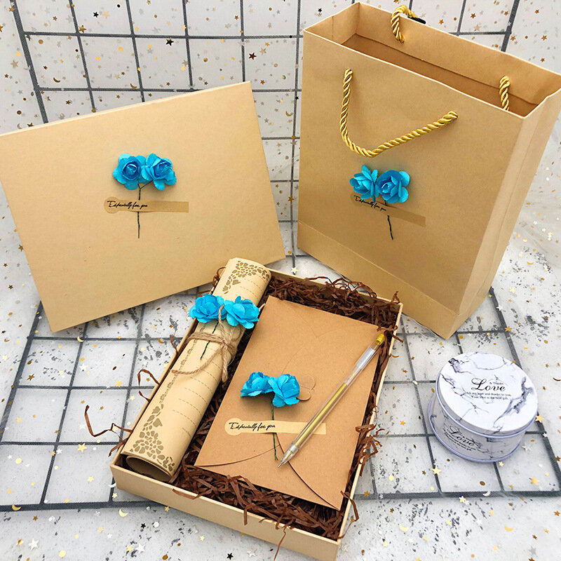 【Набор подарочной коробки с бумагой для писем и конвертами】Древний стиль любовного письма, романтическое признание, подарок на свадьбу, подарочная коробка на День святого Валентина, бланки для писем