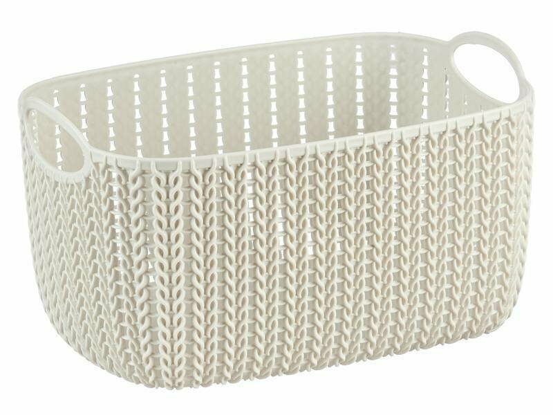 Корзина 7л "Вязание", белый ротанг