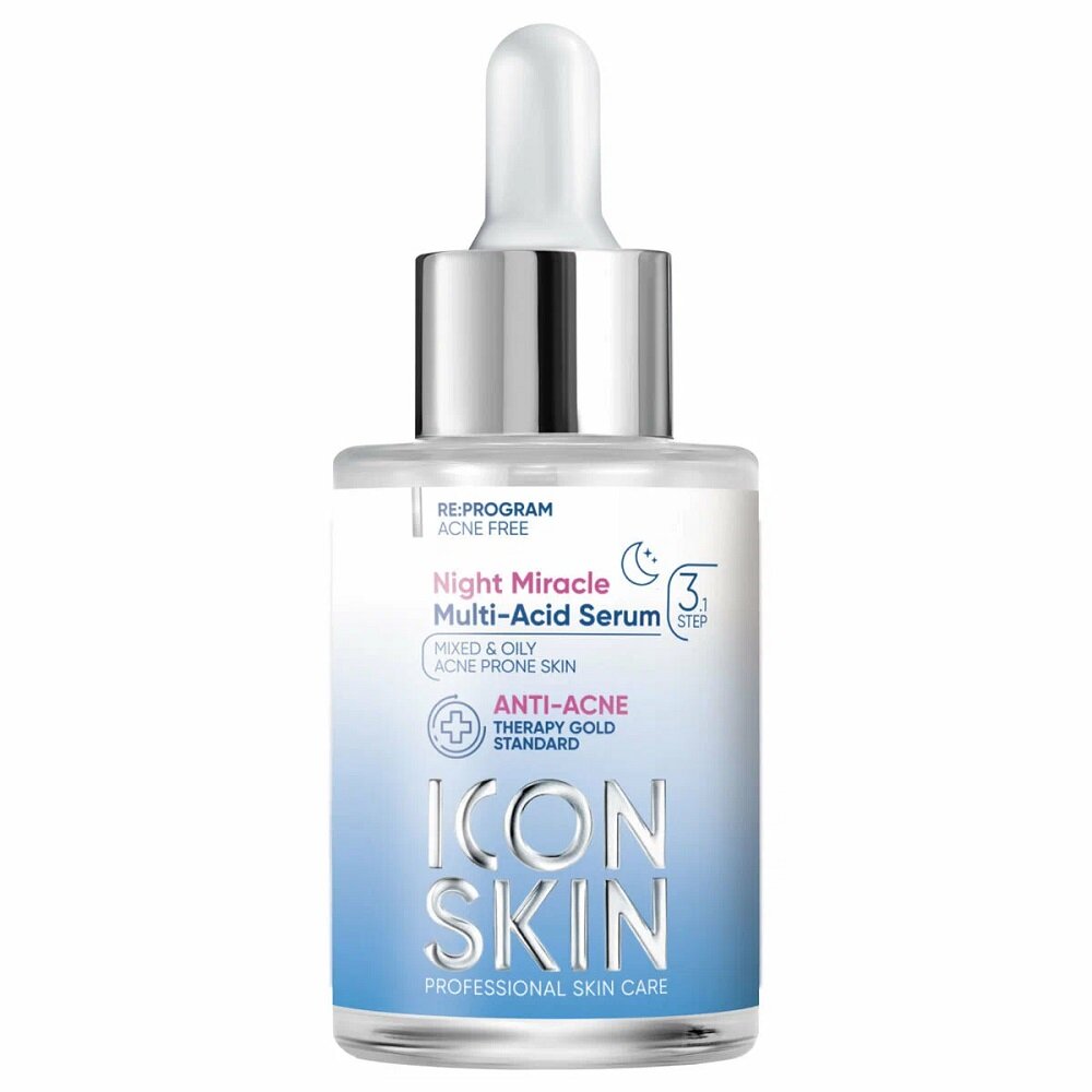 Ночная мультикислотная сыворотка ICON SKIN Night Miracle, 30 мл