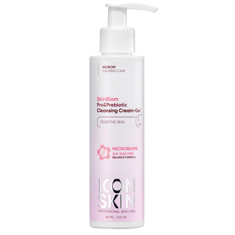 Очищающий крем-гель для умывания c про- и пребиотиками ICON SKIN SkinBiom, 150 мл