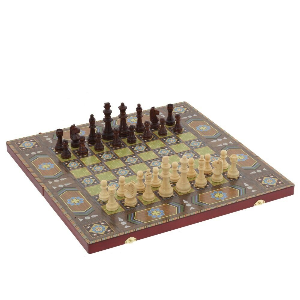 Игра настольная 3 в 1 (нарды, шахматы, шашки), L=49 W=24,5 H=5 см