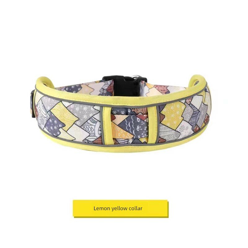 Широкий ошейник для собак с защитой от удушья, желтый, маленький размер регулируемый 26-38 см, подходит для собак 3-7 кг