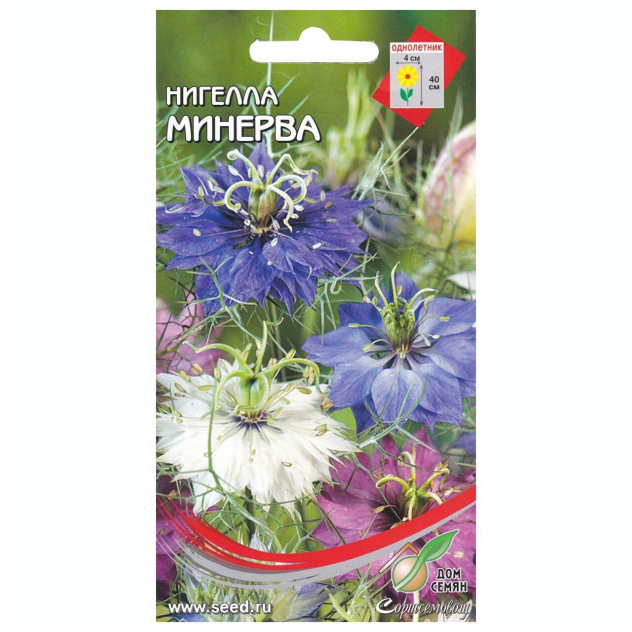 Семена Нигела Минерва ДОМ семян 0,25г, для дачи, сада, огорода и на рассаду
