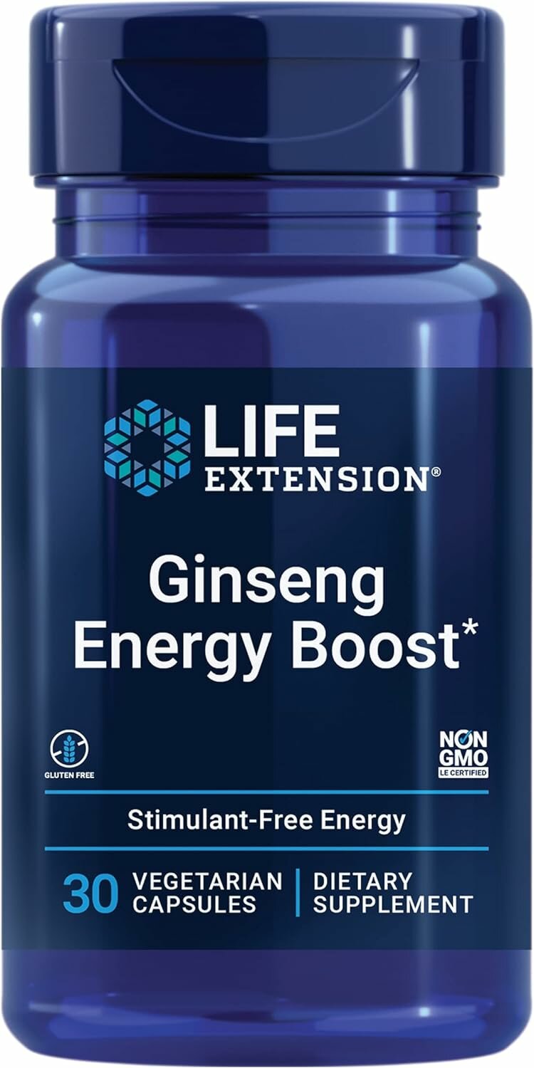 Life Extension, Ginseng Energy Boost, добавка с женьшенем для повышения уровня энергии, 30 вегетарианских капсул