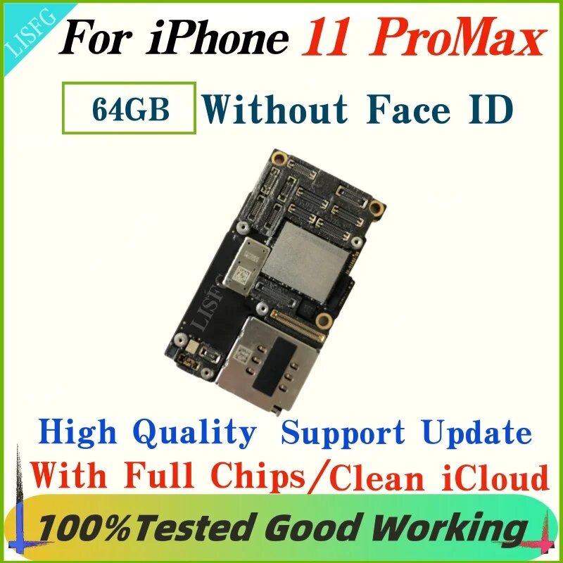 Материнская плата для iPhone 11 Pro Max Clean iCloud с системой IOS, 256 ГБ, материнская плата, полнофункциональная поддержка обновления, материнская плата 64GB NO Face ID