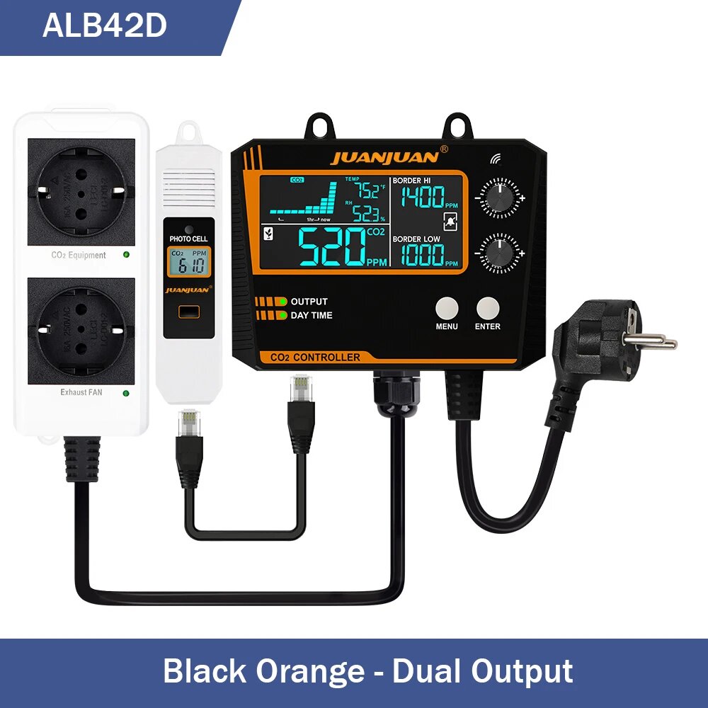 CO2 контроллер JUANJUAN Black Orange 2 Output, US Plug