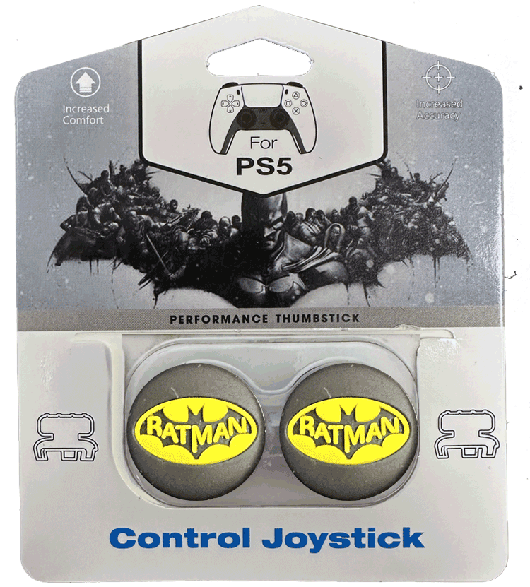 Силиконовые накладки + насадки на стики геймпада Sony PlayStation PS4/PS5 [Batman: Arkham Origins][Black]