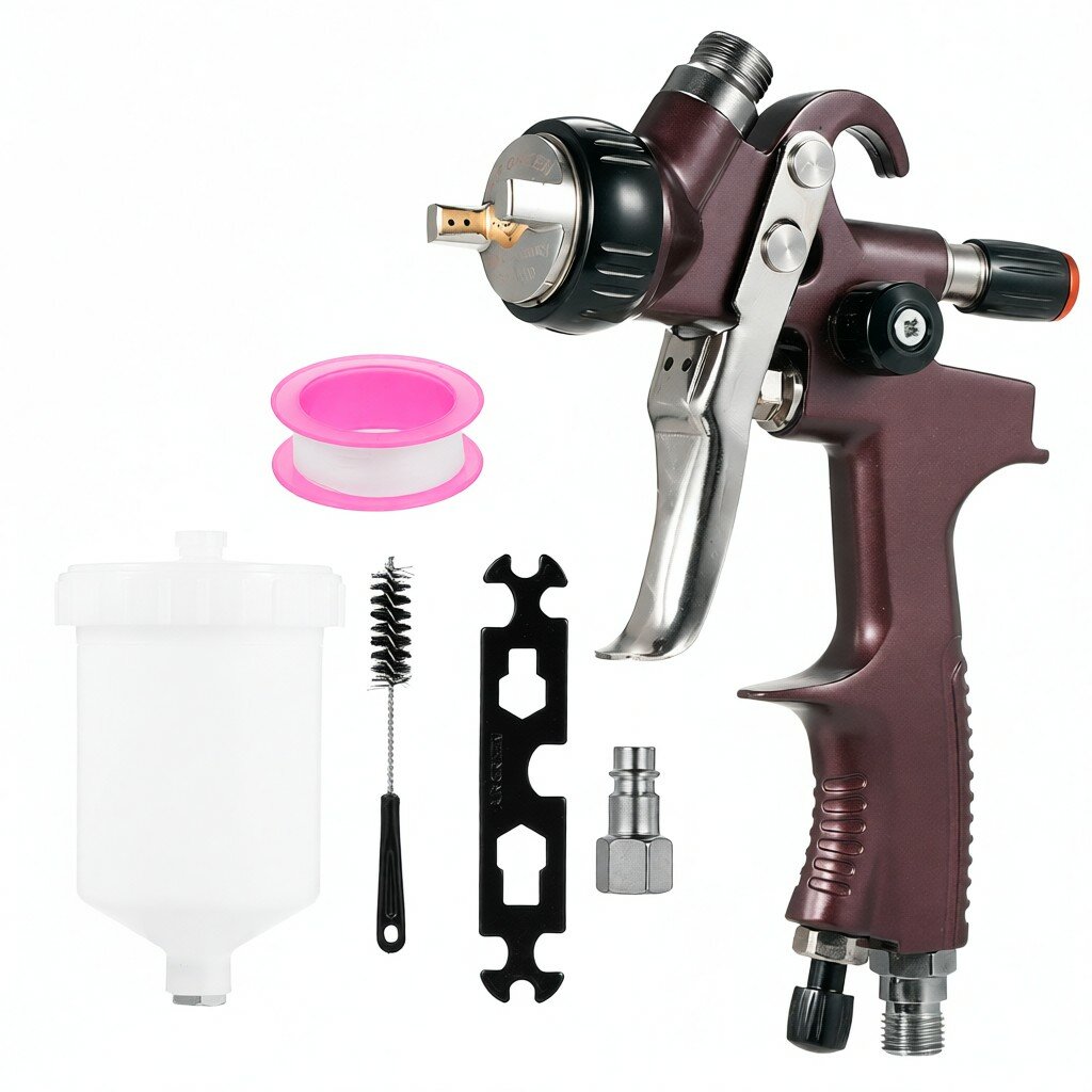 Air Sprayer Car Air Painting Sprayer Professional Automotive Tools Automobile Paint Sprayer Spraying Automobile Topcoat High Atomization Nozzle Size 1.3MM Working Pressure 2 bar Air Consumption 3.5 SCFM Fluid Delivery 210ml/min Painting Distance 27cm Air