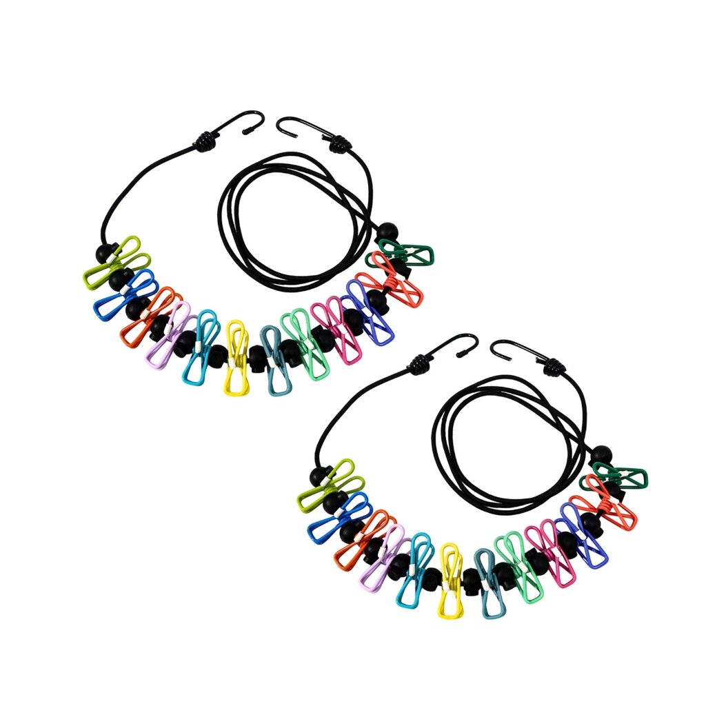 2 части переносного крючка для бельевой веревки с зажимом-цветной