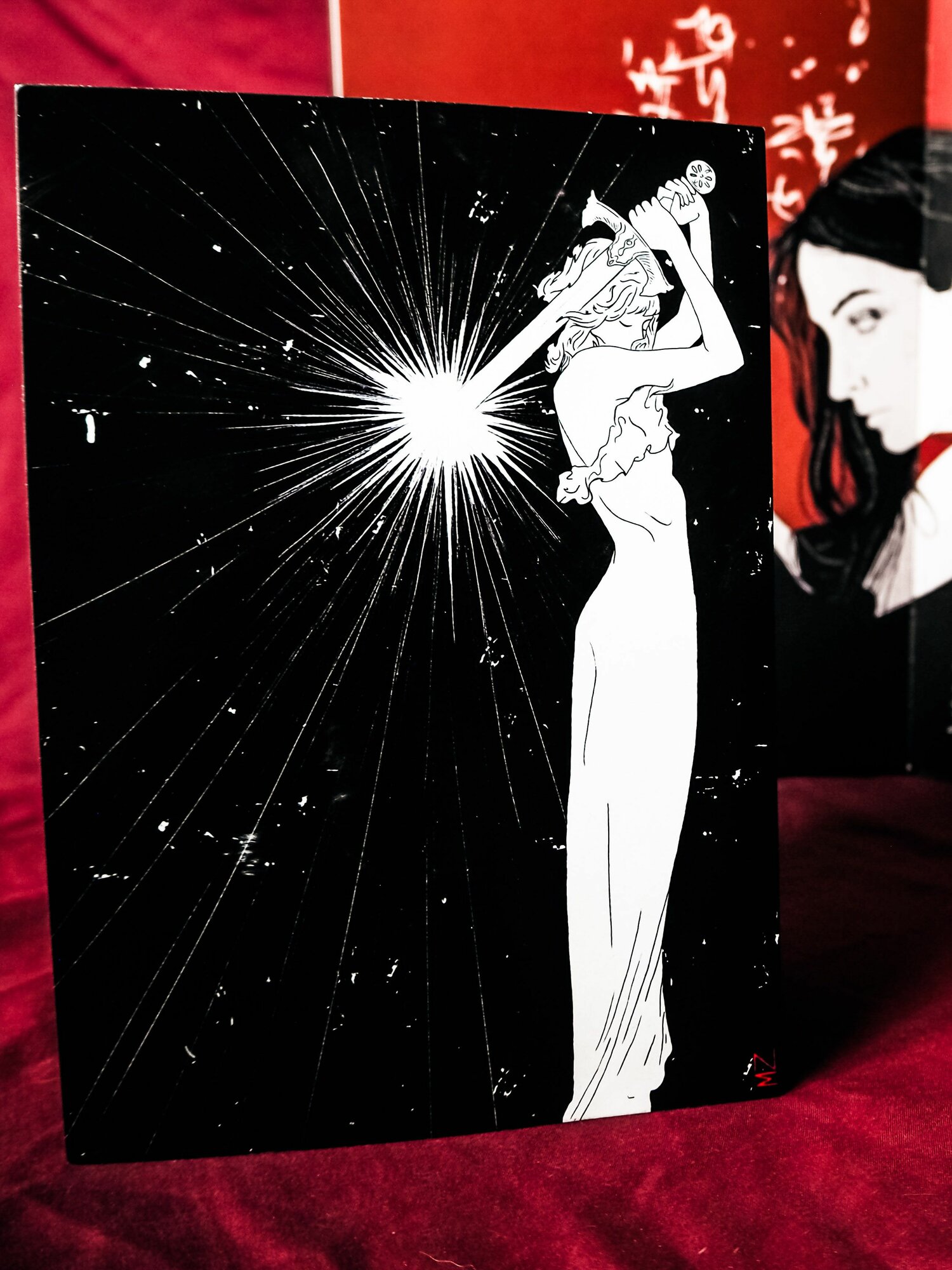 Авторская открытка "Звёздочка", ручная работа, мелованный картон, 15x20 см