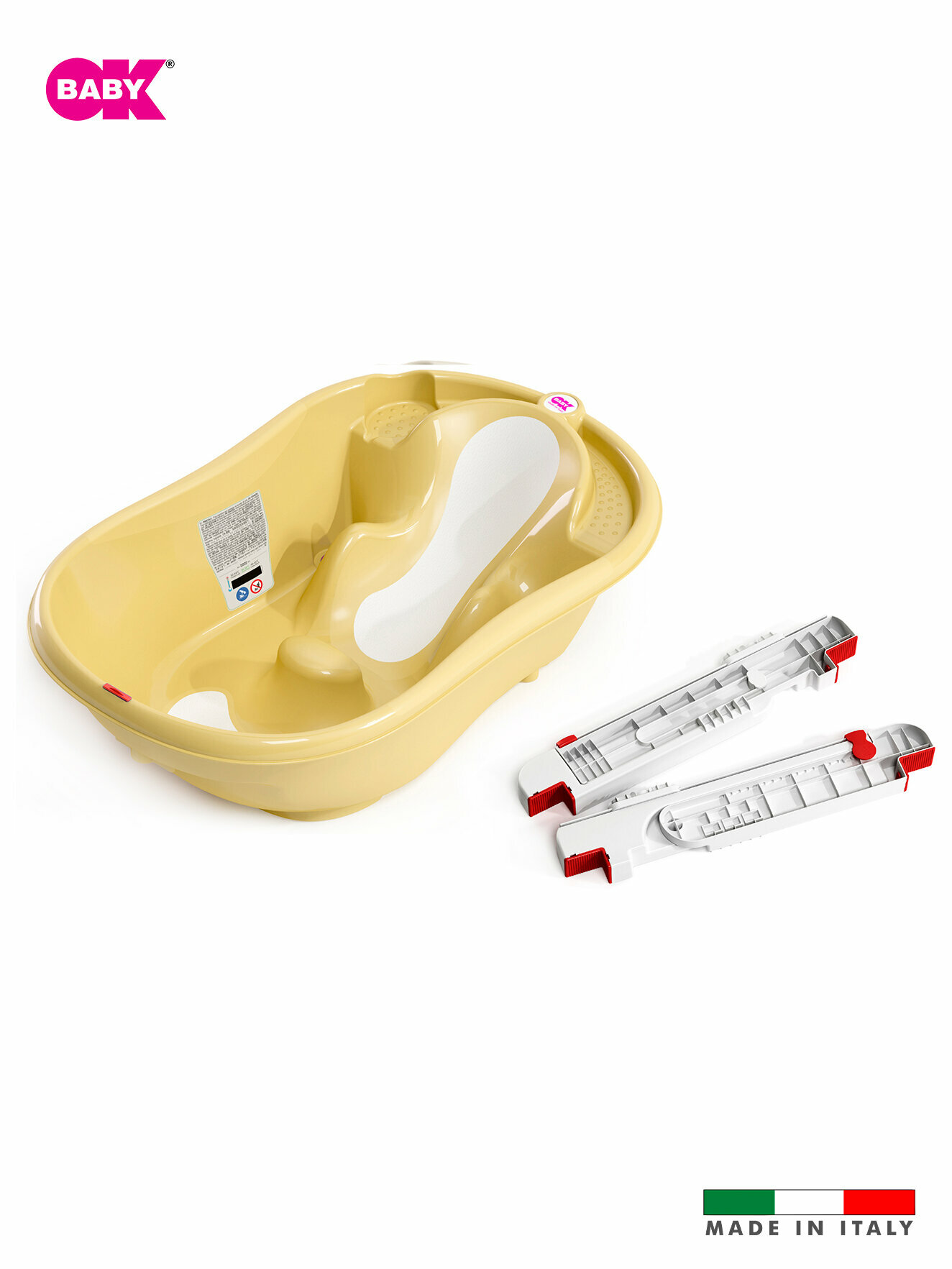 Комплект ванночка Ok Baby Onda Evolution+ крепление для ванной Желтый