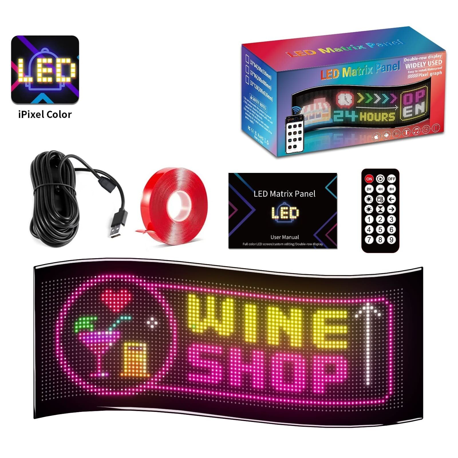 Светодиодная наклейка-экран Led Matrix Panel 200*480mm YM3296LD