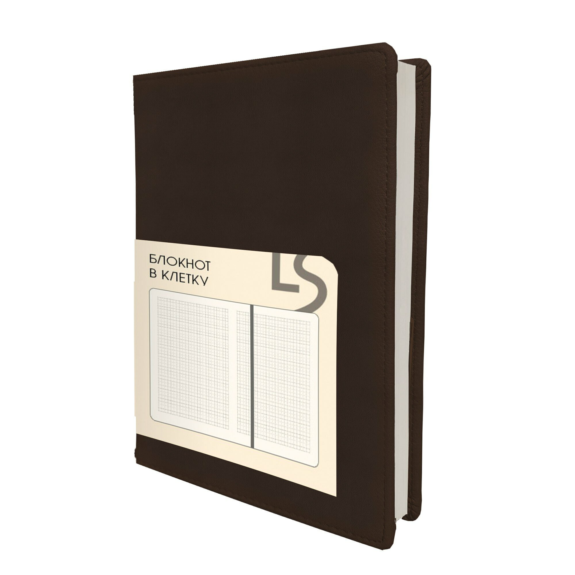 Записная книжка «Maple. Brown» А6+, 136 листов в клетку, экокожа, Listoff