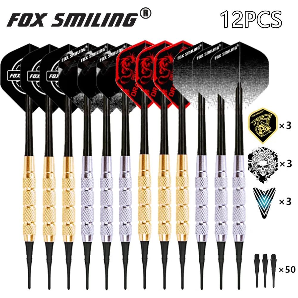 Fox Smiling Дартс 12 шт, 18 г, мягкие наконечники
