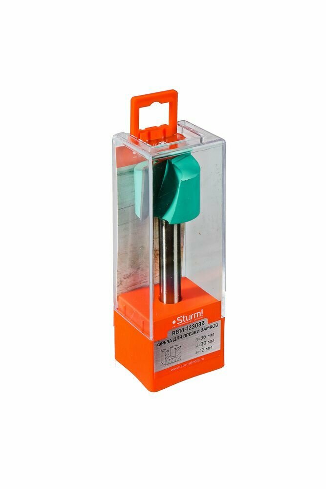RB14-123036 Фреза пазовая для врезки замков DxHxL 36x30x120 мм, хв.12 Sturm!