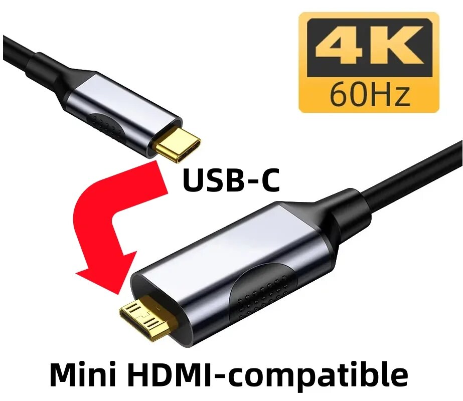 DIXSG кабель-переходник USB-C на Mini HDMI 4K 60Гц