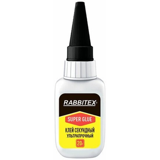 Клей секундный Rabbitex суперклей ультрапрочный, максимальный объем, набор 2х20 грамм