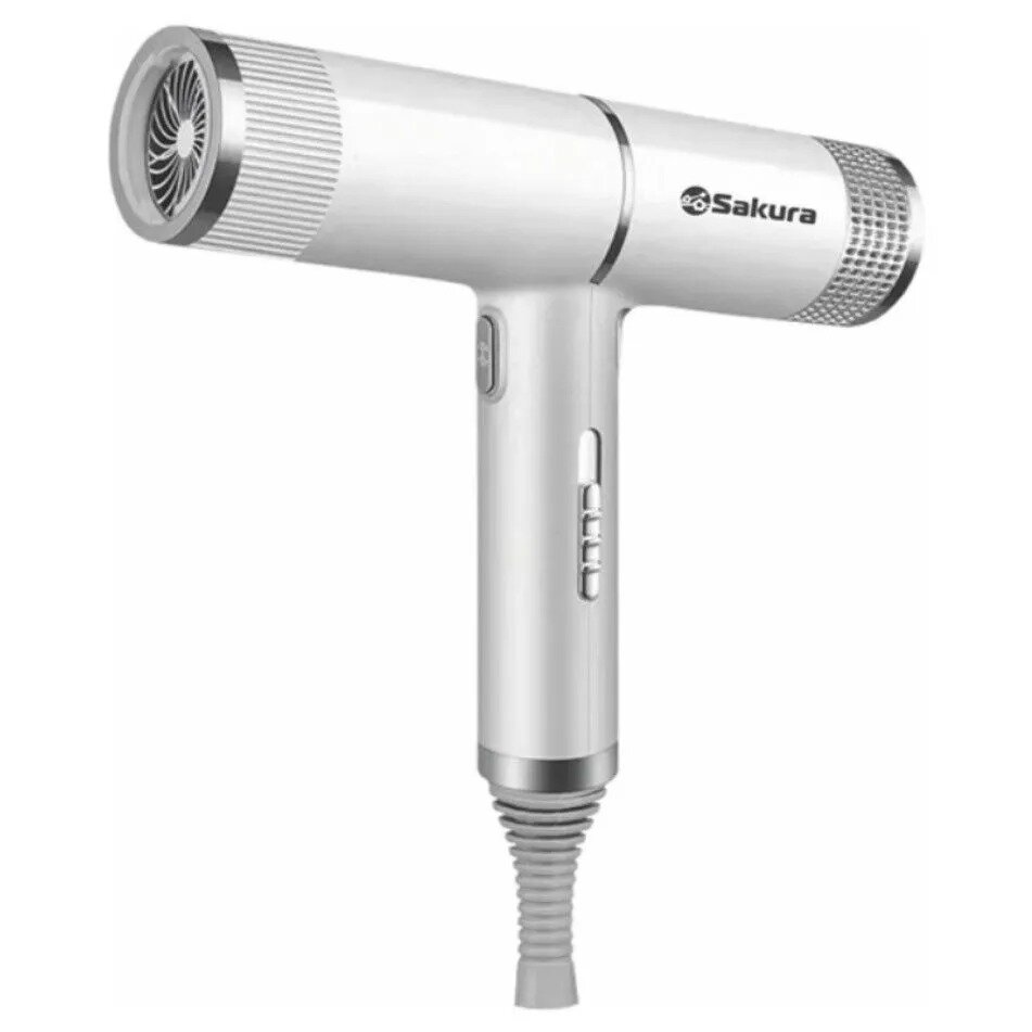 Фен SAKURA SA-4051W белый/серый, 1600 Вт, компактный