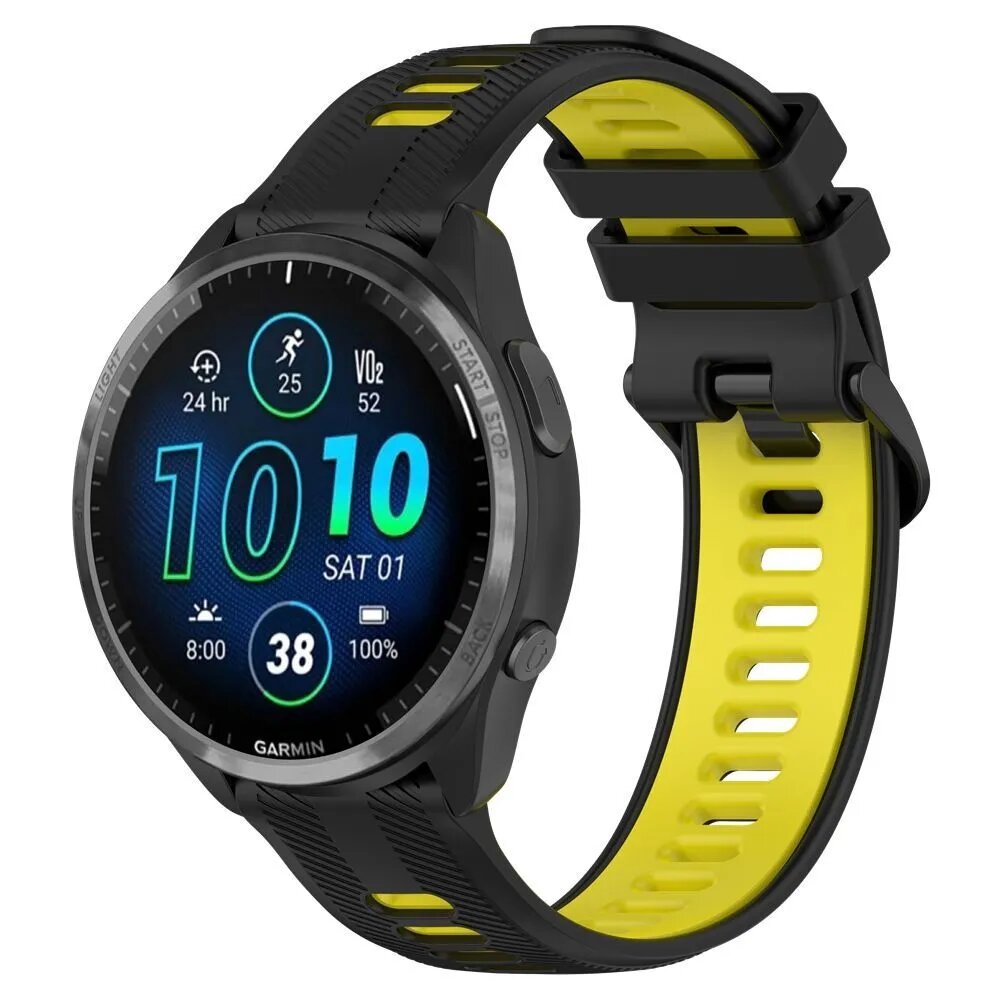 Двухцветный спортивный 22 мм силиконовый ремешок для Garmin Forerunner 965 955 Solar 945 935 745