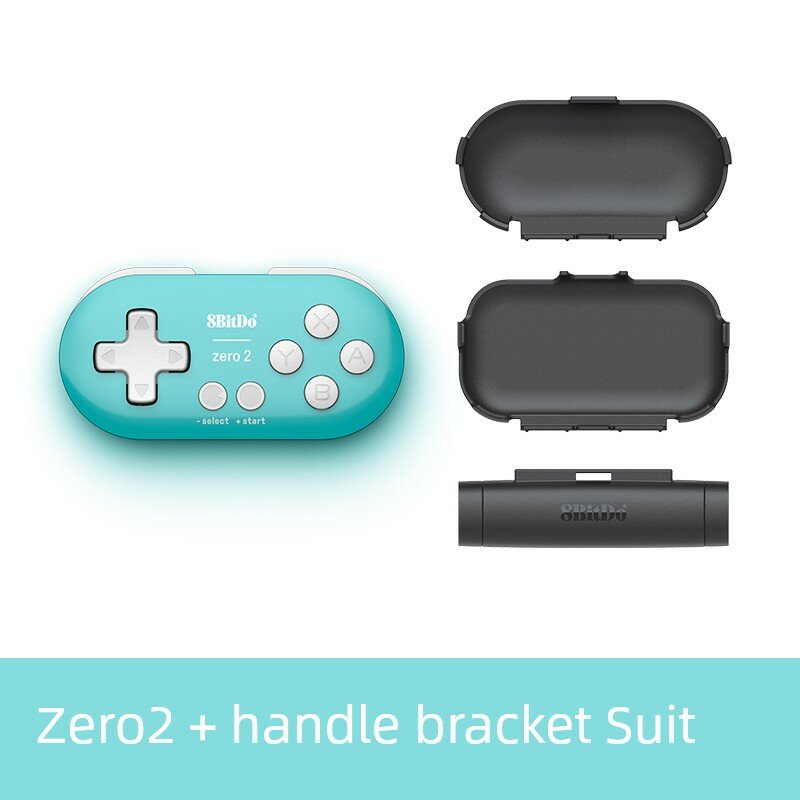 8Bitdo Zero 2 Беспроводной Bluetooth-геймпад с подставкой - Бирюзовый цвет, полный комплект для ПК и мобильных устройств