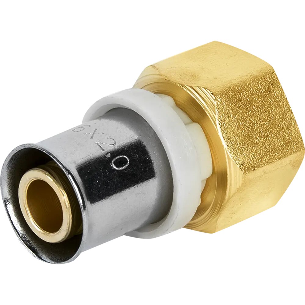 Переходник Aquabeam 1/2"x16 мм ВР латунь серый ABP.202. Y.001604