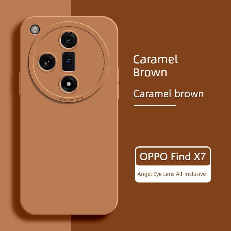 Чехол для OPPO Find X9 с рисунком «ангельский глаз», прямые края, карамельно-коричневый, силиконовый, ударопрочный,