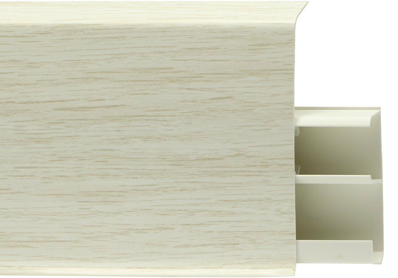 Плинтус пластиковый Winart Quadro 100 мм Дуб белый 321, 1 шт.