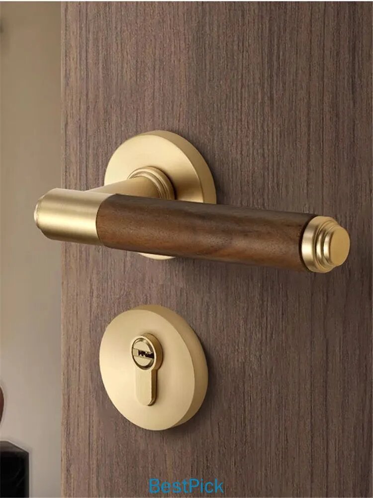 Дверные ручки с защелками, ретро в европейском стиле, бесшумные, полный комплект, 2 ручки + 3 петли + 1 дверной стопор