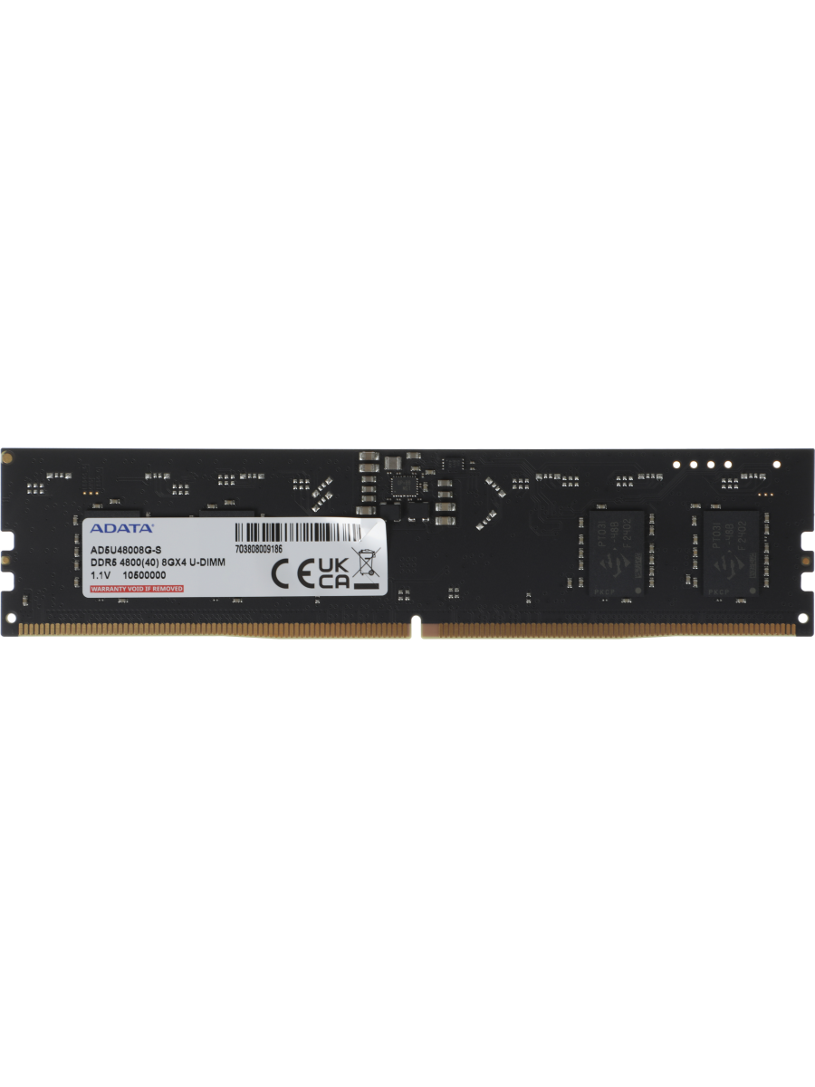 Память DDR5 8GB 4800MHz A-Data AD5U48008G-S RTL PC5-38400 CL40 DIMM 288-pin 1.1В single rank RTL
