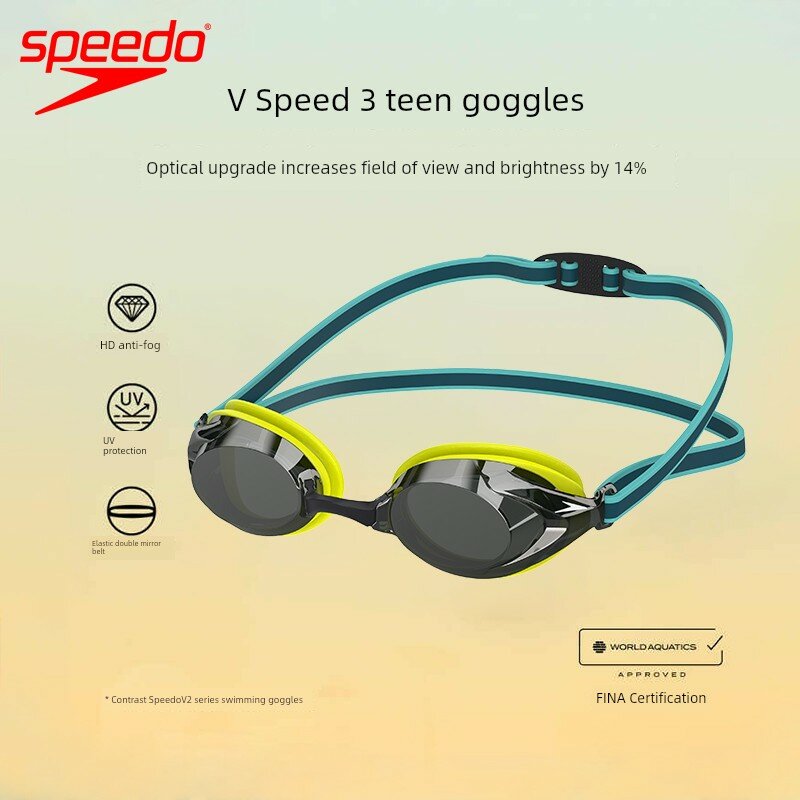 Speedo Biofuse Cloud 2.0 Юношеские плавательные очки с антизапотеванием, УФ-защитой, прозрачной линзой, серебряным