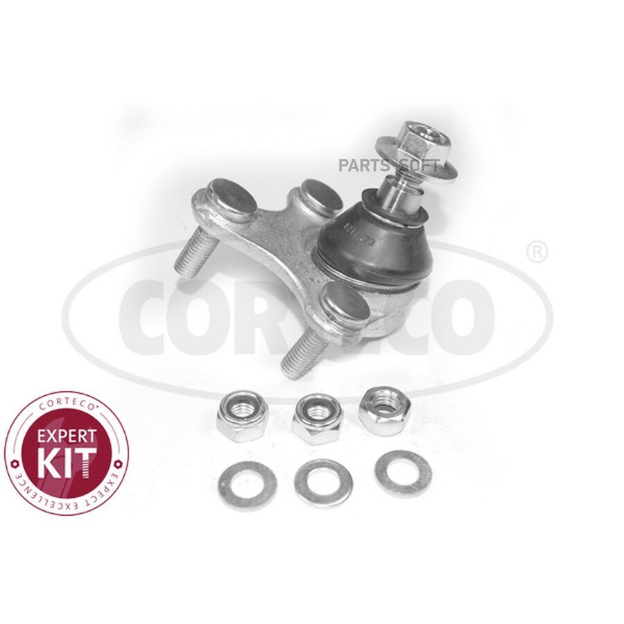 Шаровая опора L [+крепеж] CORTECO 49398491 AUDI A3, SKODA Kamiq/Octavia II-IV/Superb II/Yeti, VW Caddy/Golf 5-8/Jetta/Touran/Tiguan 03->