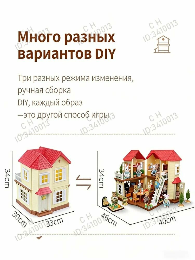 Кукольный домик для девочек, игровой набор с домиком и фигурками для сюжетных игр — фото 1