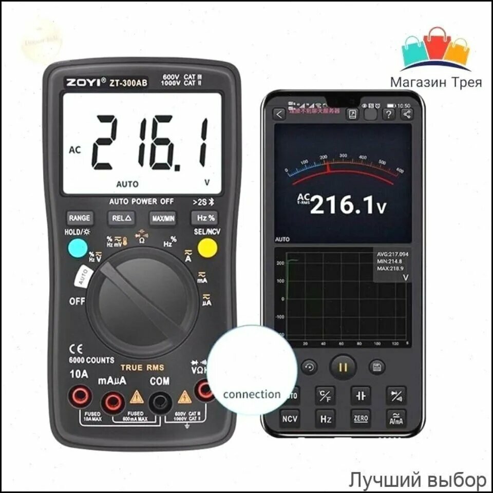 ZT-300AB ZOYI интеллектуальный Детектор утечек тока с функцией Bluetooth поиск проводкиСовершенно новый