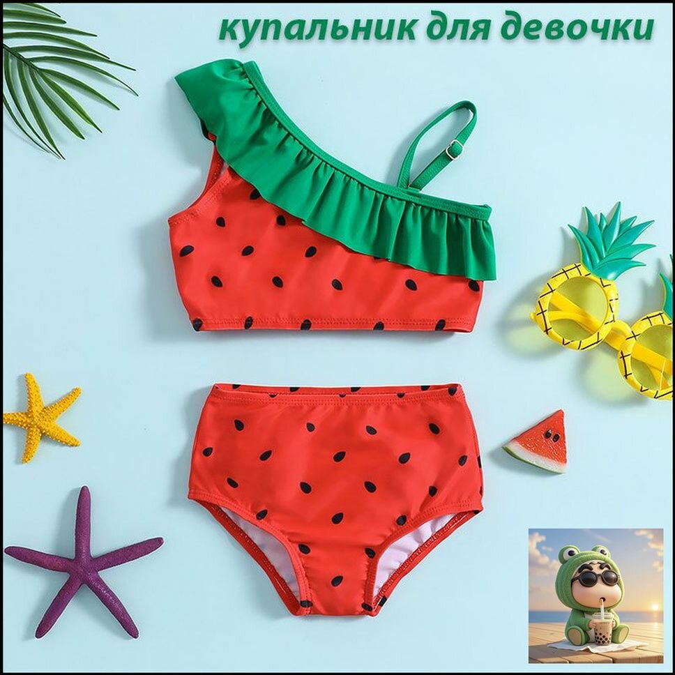 Купальник  Базовая коллекция, размер 3-4года, бежевый — фото 1