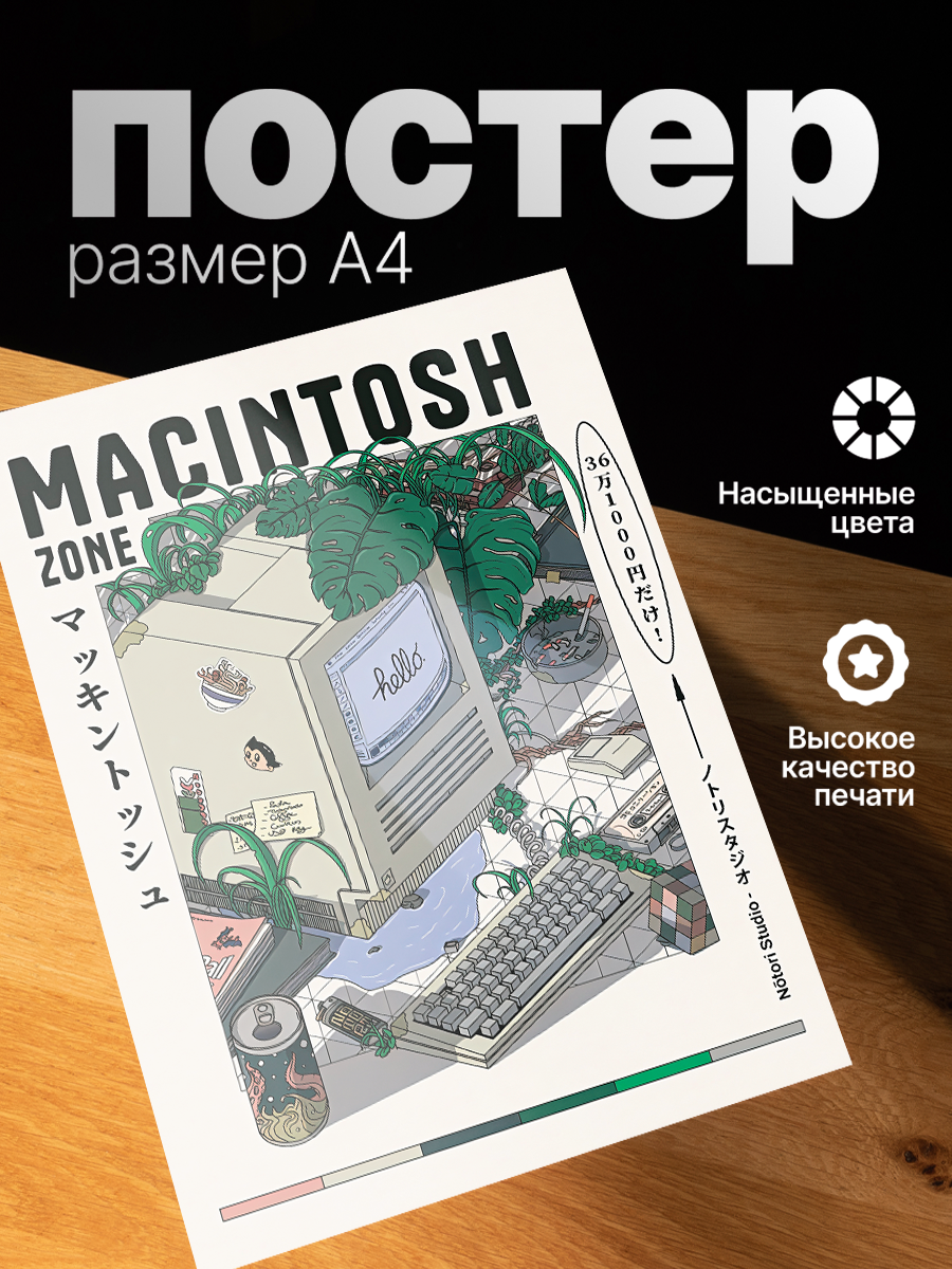 Постер ZEKEKS Macintosh zone, на стену, без рамы, 29x21 см, цифровая печать