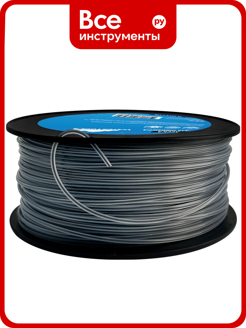 Леска для триммера VERTEX 3 мм, бобина 120 м, круг с сердечником vertextools YK-333-3-120