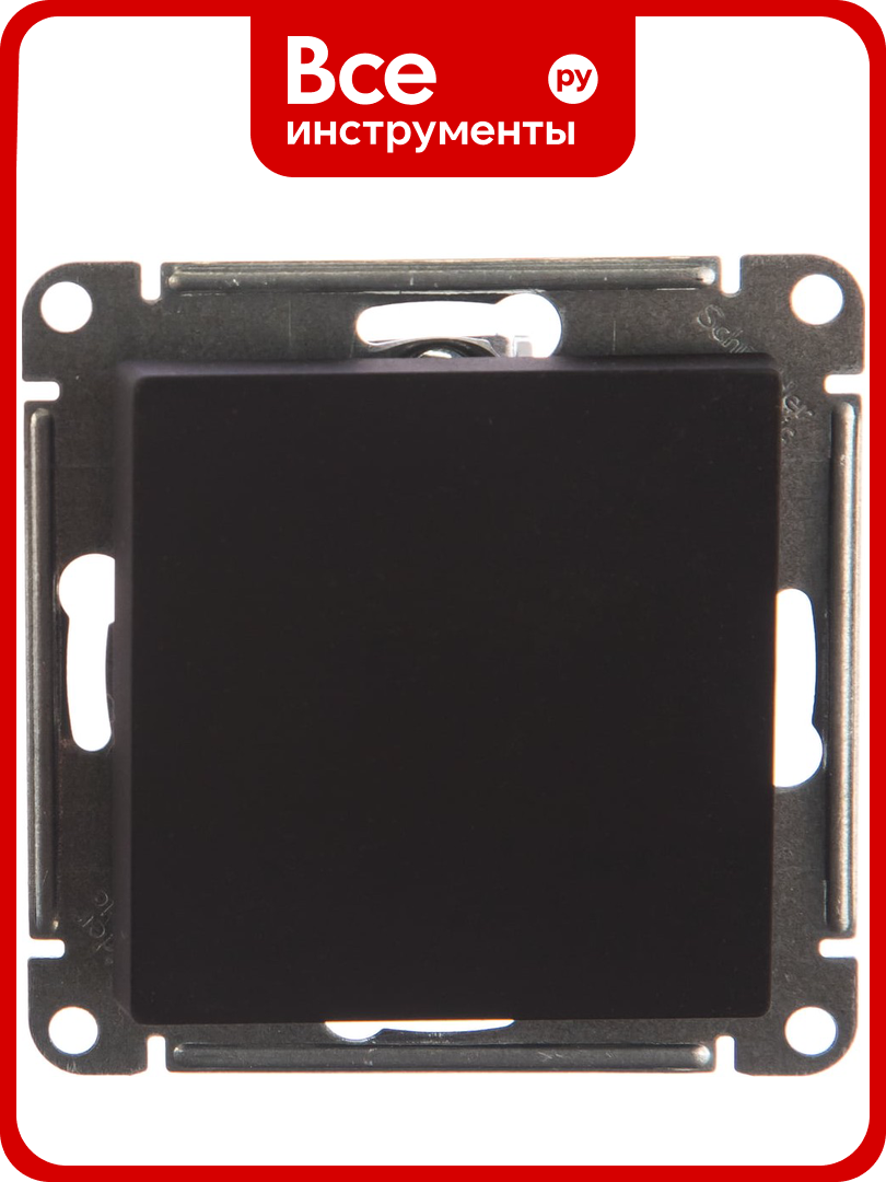 Переключатель Systeme Electric ATLASDESIGN, 1-клавишный, сх6, 10АХ, механизм, карбон, ATN001061, ранее