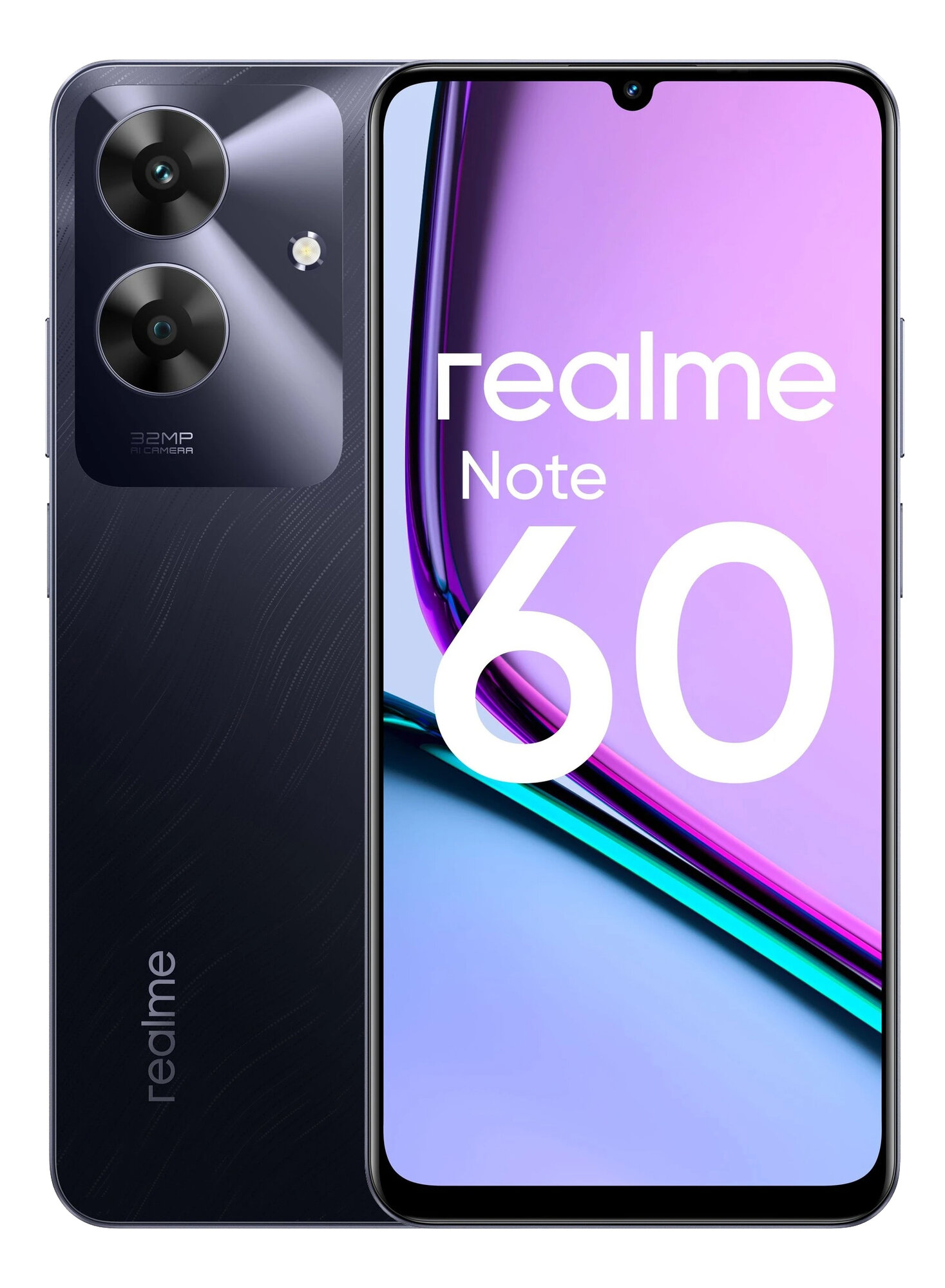 Смартфон realme Note 60, 6/128 ГБ, RU, Dual nano SIM, черный