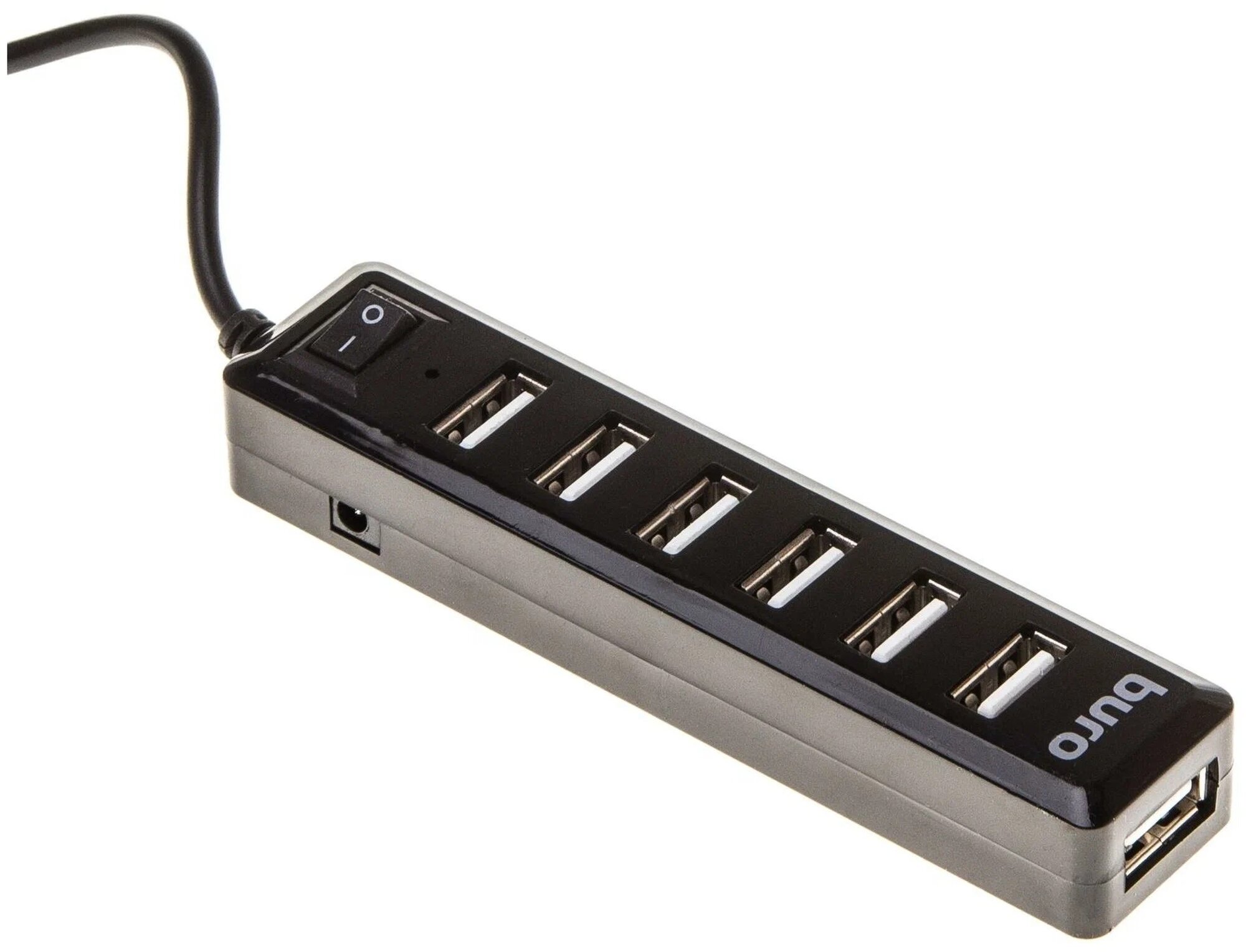 Разветвитель Buro BU-HUB7-1.0-U2.0, USB 2.0, 7 портов, черный, длина кабеля 1 м
