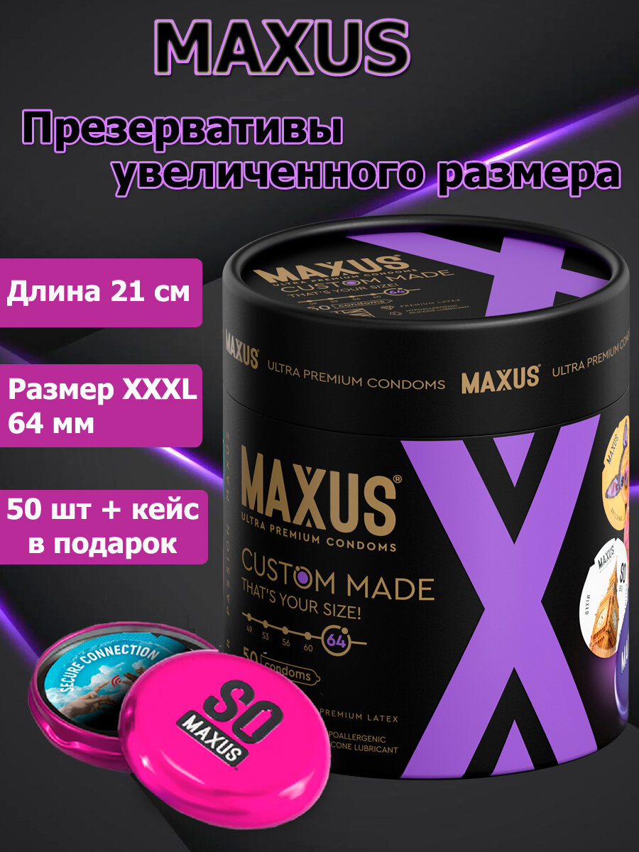 Презервативы Maxus XXXL увеличенного размера, 64 мм, 50 шт