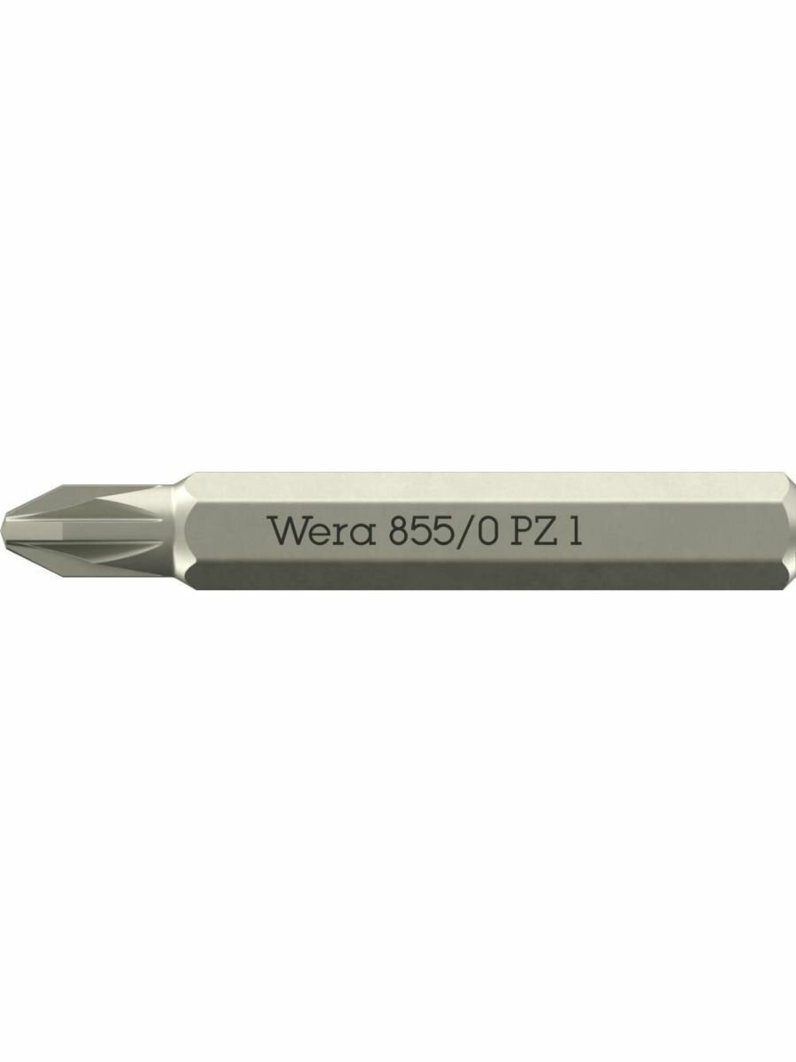 Бита Wera Micro Pozidriv, PZ 1 x 30 мм, хвостовик шестигранный 5/32" C4.0 (4 мм)