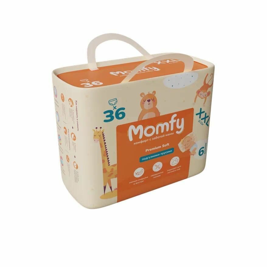Подгузники Momfy Подгузники трусики 6 размер XXL Q-форма Premium Soft 36 шт
