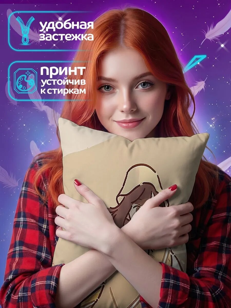 Подушка дакимакура Девушка в панаме — фото 1