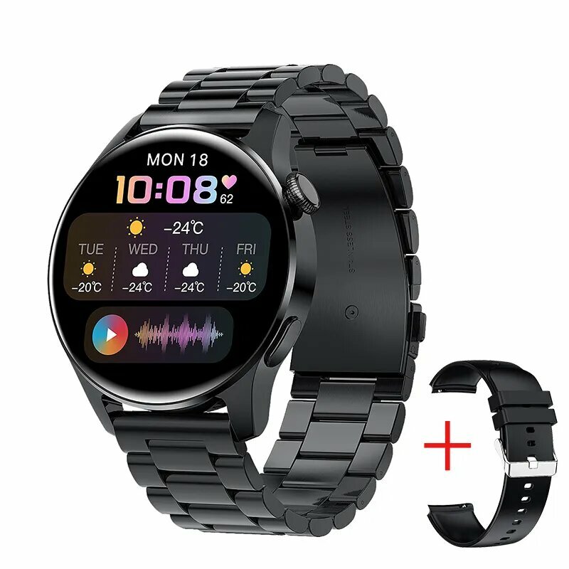 LIGE Смарт-часы, 46mm, металлический черный