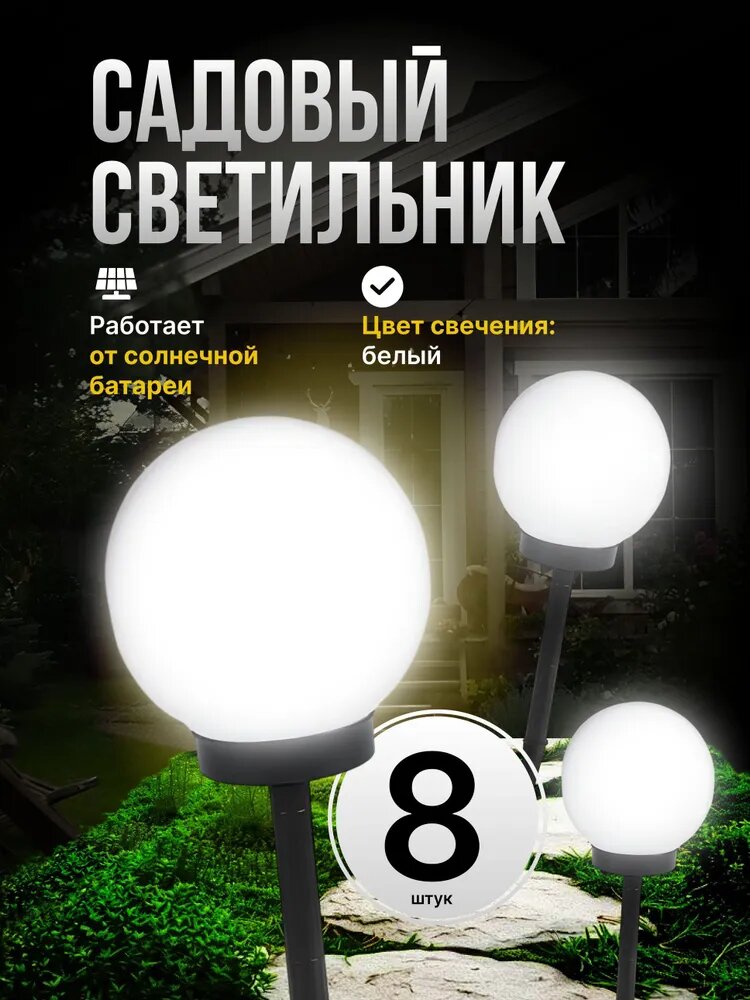 Уличный светильник, Без цоколя, количество ламп:8шт