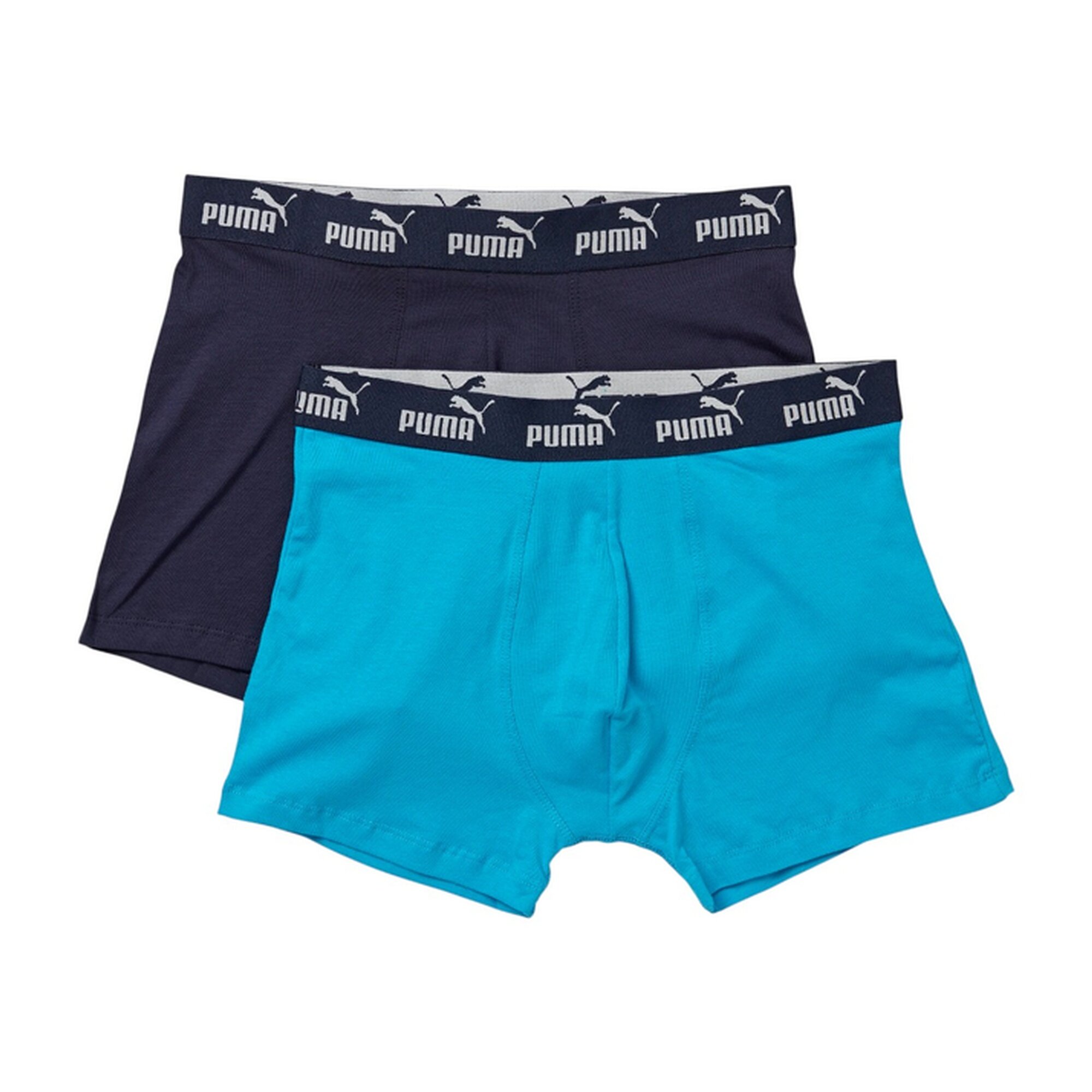 Трусы PUMA ELEMENTS MEN BASIC BOXERS 2P, размер S, голубой/темно-синий